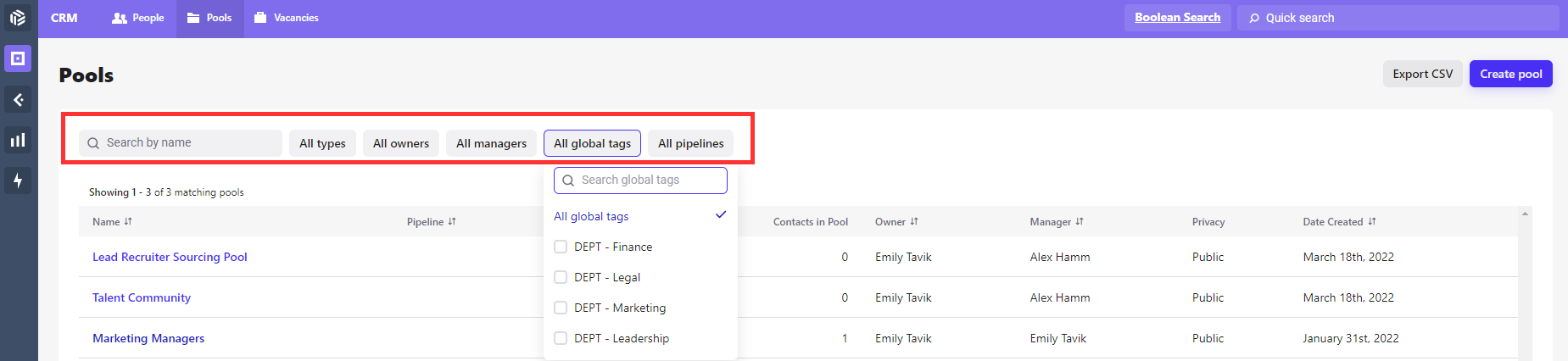 How to Create and Manage Pools – Beamery